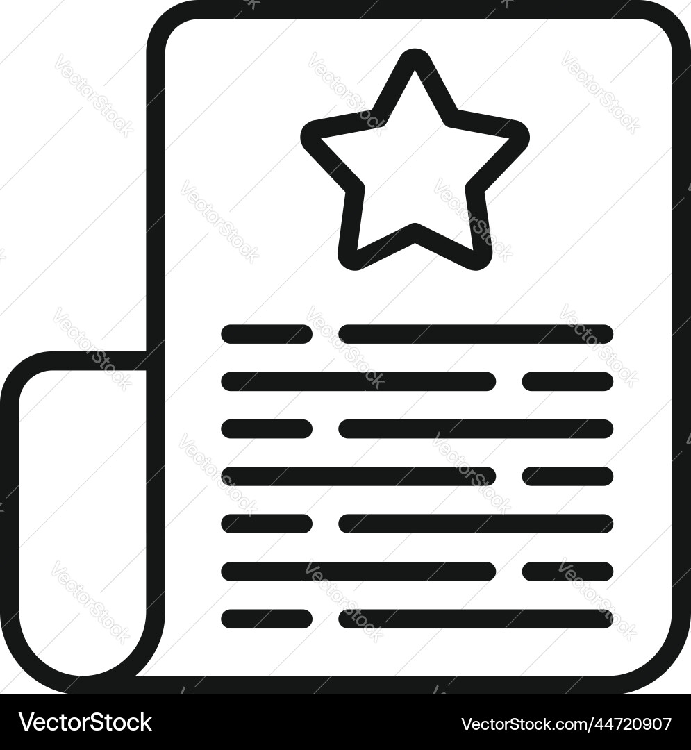 Rate paper icon outline customer review Royalty Free Vector