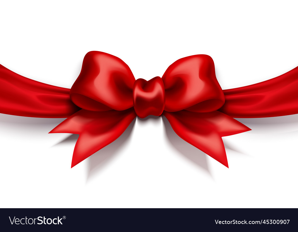 Red ribbon bow Royalty Free Vector Image - VectorStock