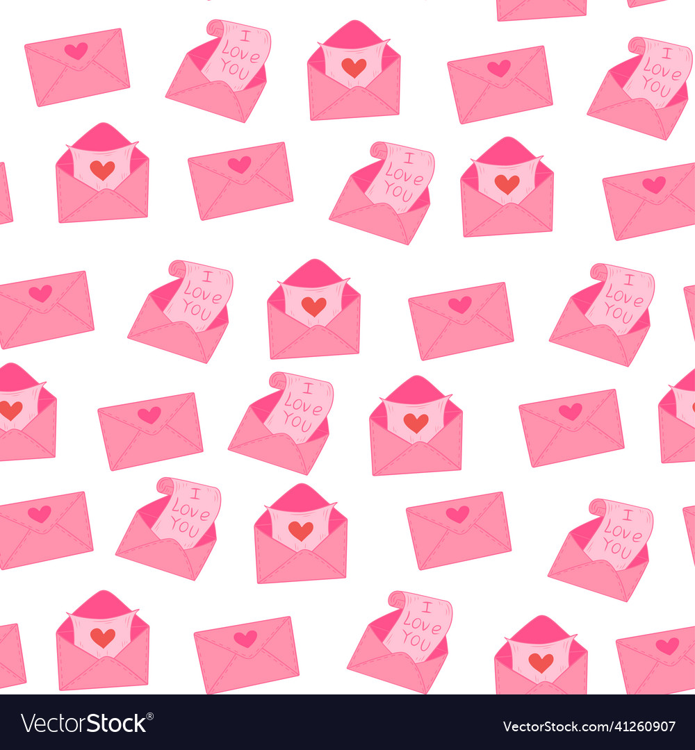 Seamless pattern pink envelope Royalty Free Vector Image