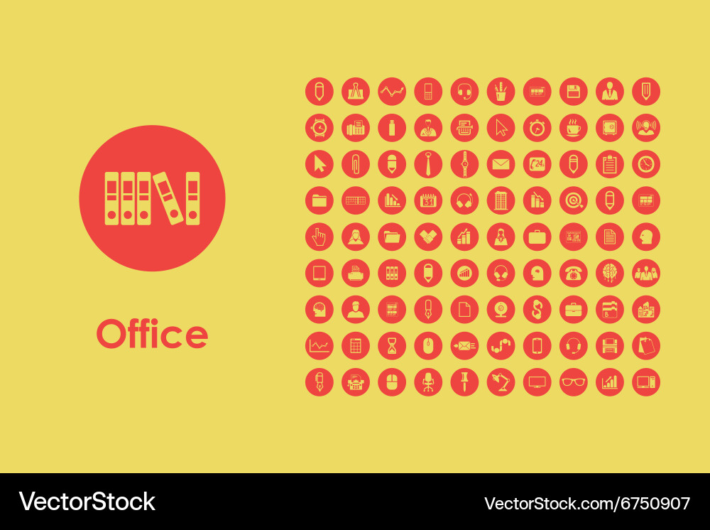 Set of office simple icons Royalty Free Vector Image