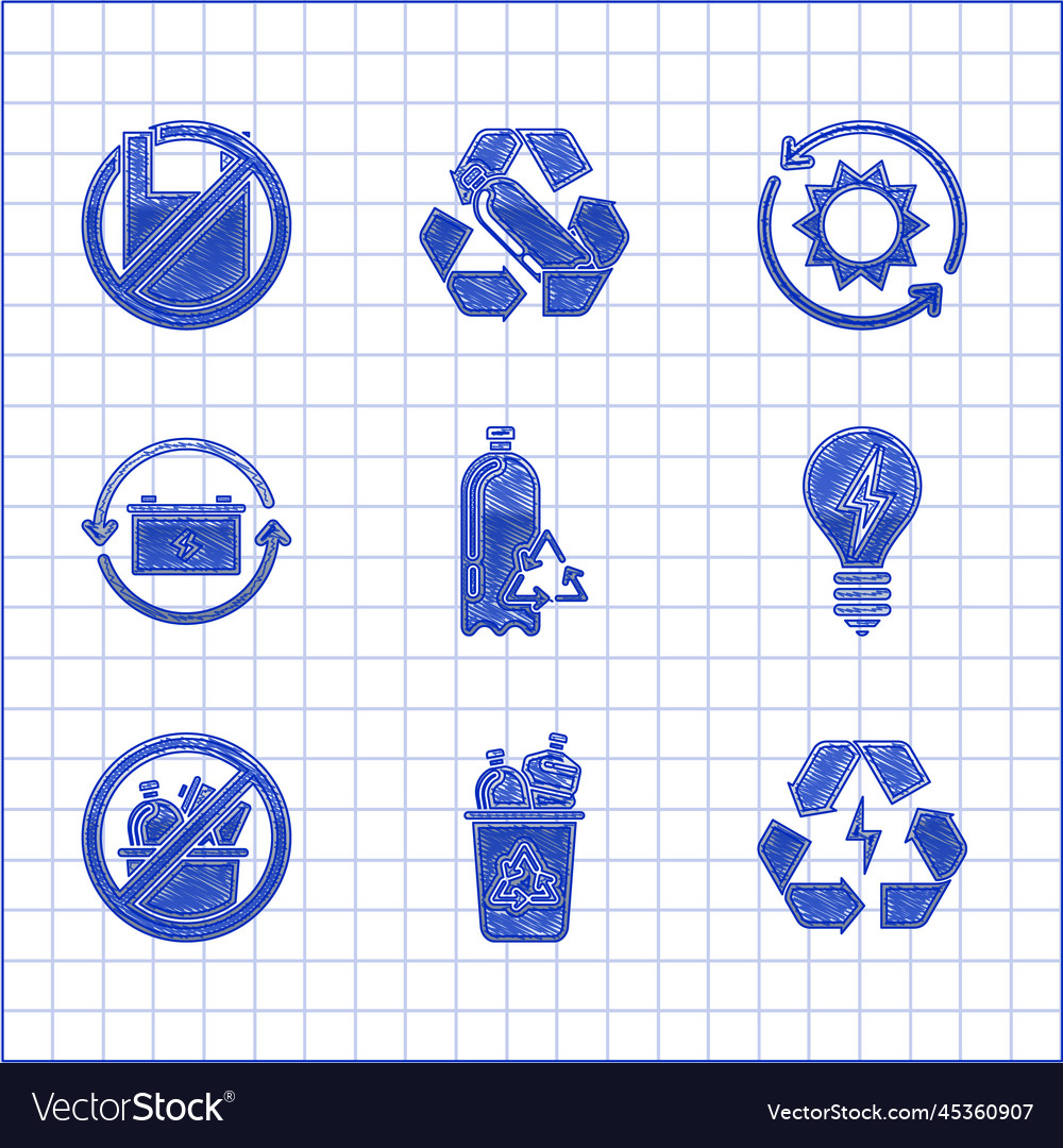 Set recycling plastic bottle recycle bin Vector Image