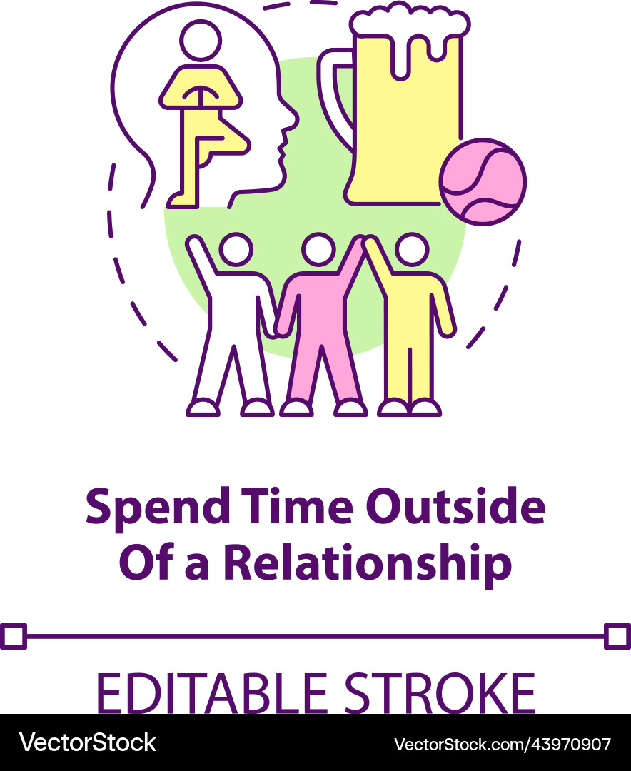 Spend time outside of relationship concept icon Vector Image