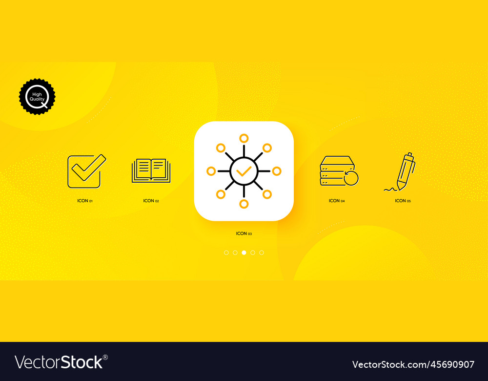 Survey check checkbox and education minimal line Vector Image