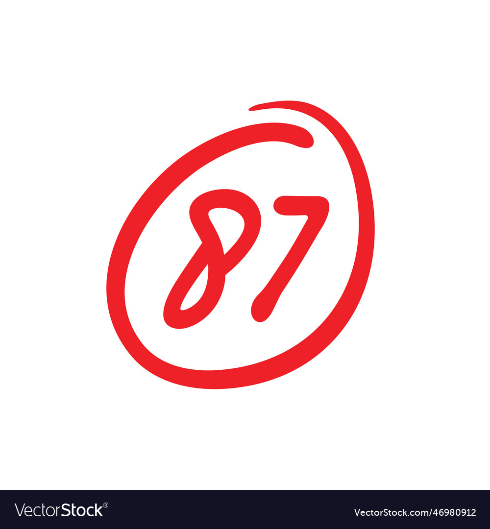 87 points icon design eighty seven Royalty Free Vector Image