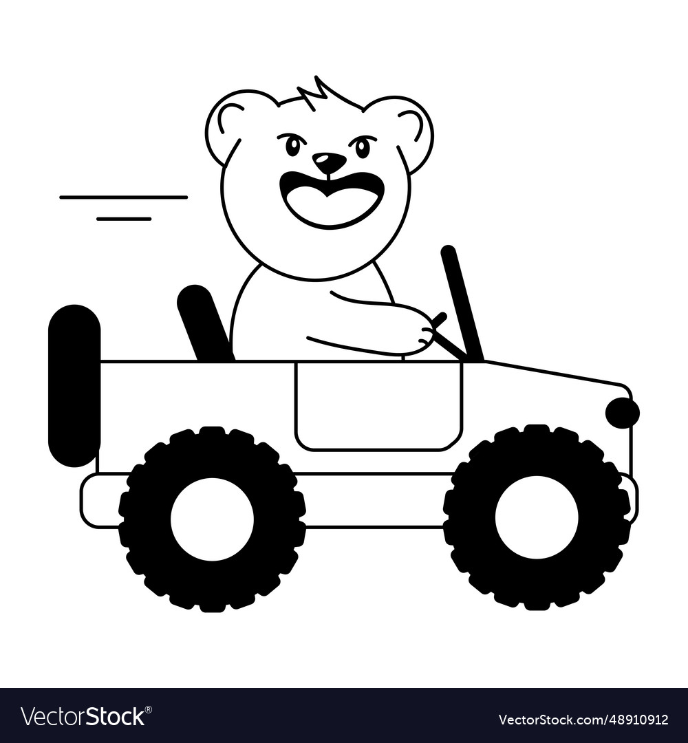 Bear driving Royalty Free Vector Image - VectorStock