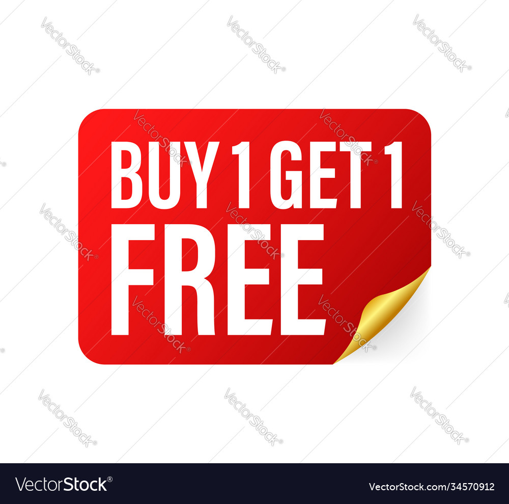 Buy 1 get free sale tag banner design template Vector Image