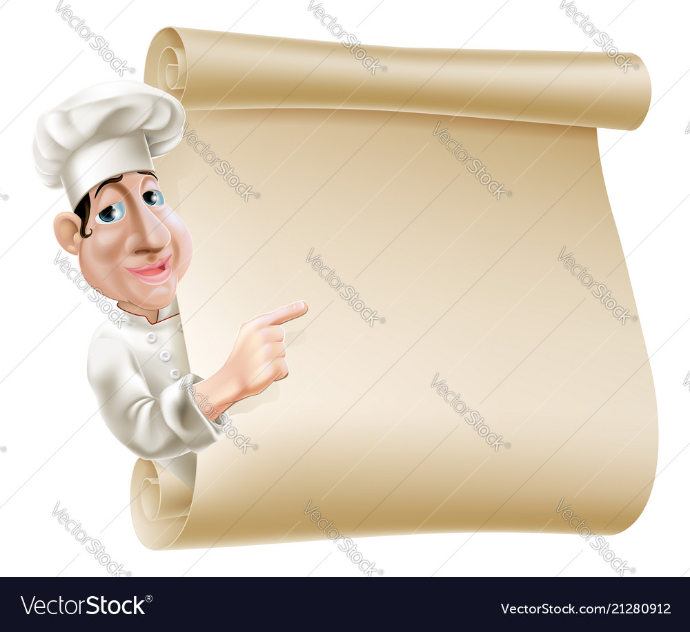 Chef scroll menu Royalty Free Vector Image - VectorStock