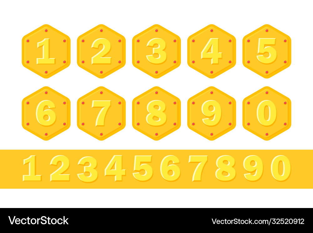 Collection colorful children numbers flat Vector Image