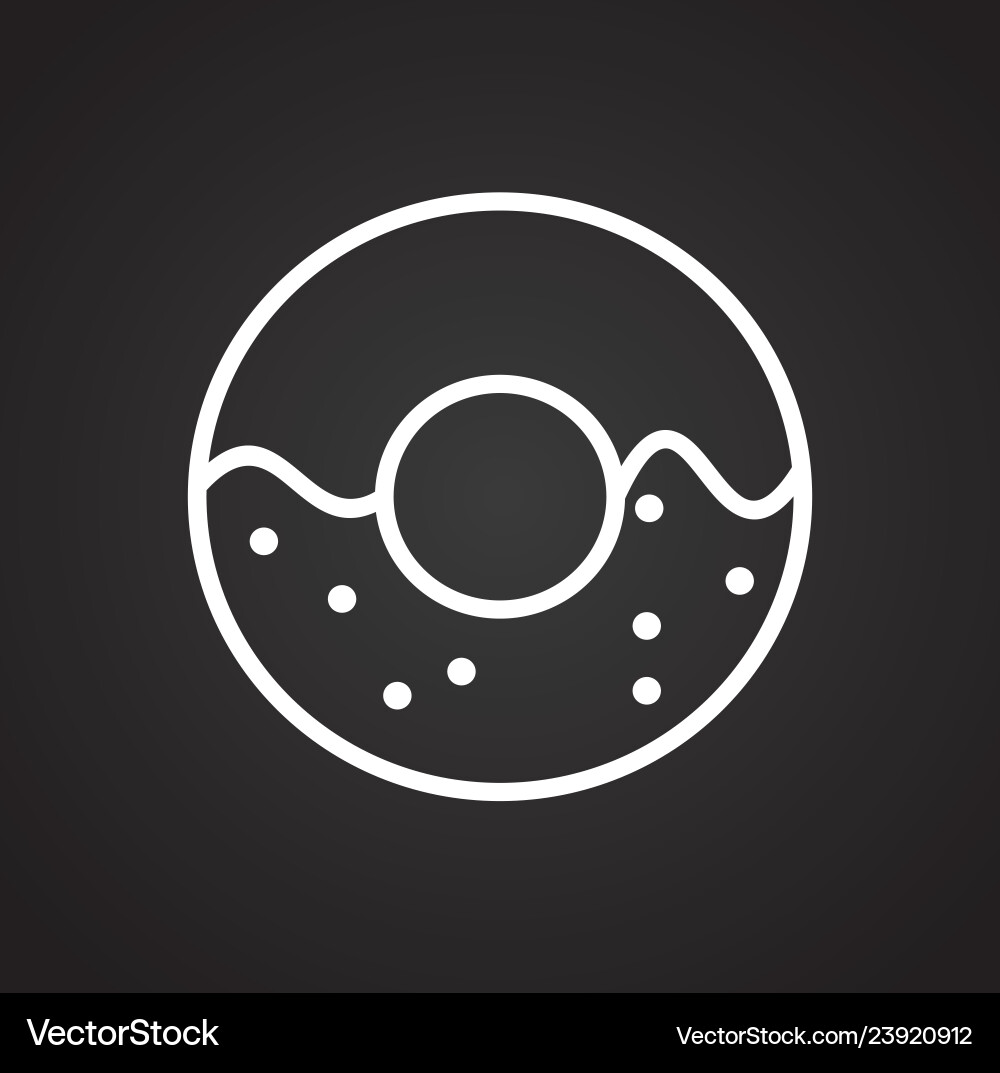 Donut outline icon on black background for graphic