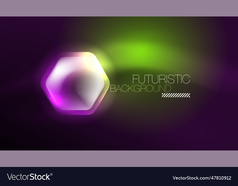 Glowing neon hexagons in dark space digital Vector Image