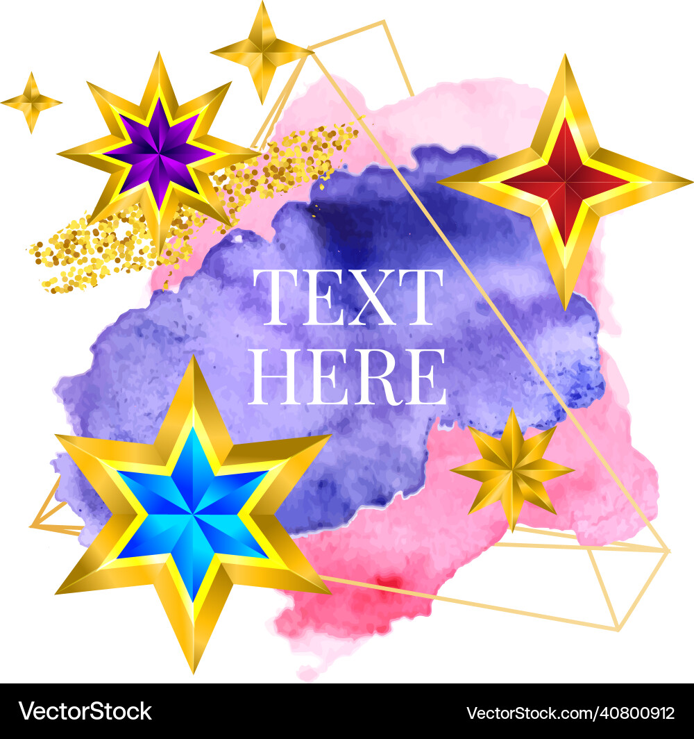 Gold frame paint hand painted brush stroke Vector Image