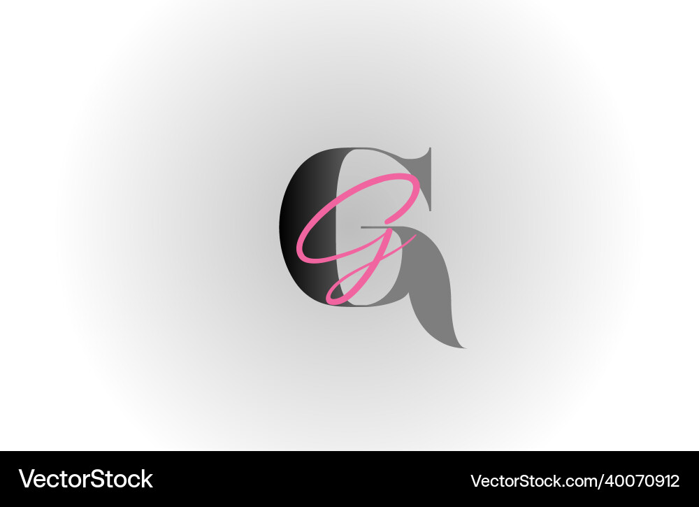 Grey pink g alphabet letter logo icon creative Vector Image