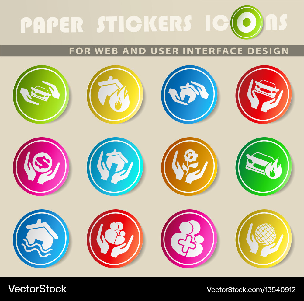 Insurance simply icons Royalty Free Vector Image