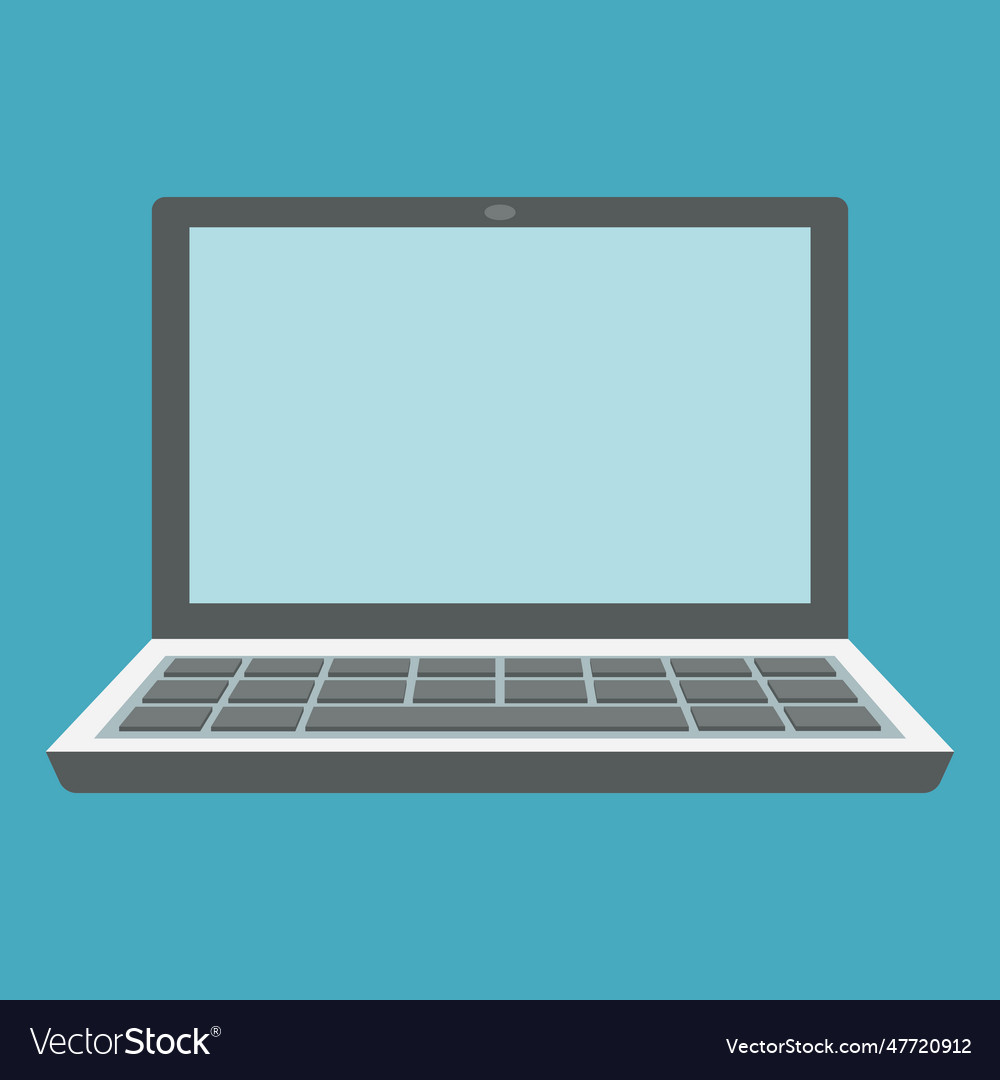 Laptop computer in flat style Royalty Free Vector Image