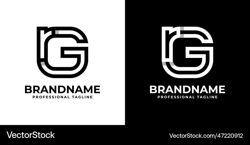 Letter gr or rg monogram logo suitable for any Vector Image