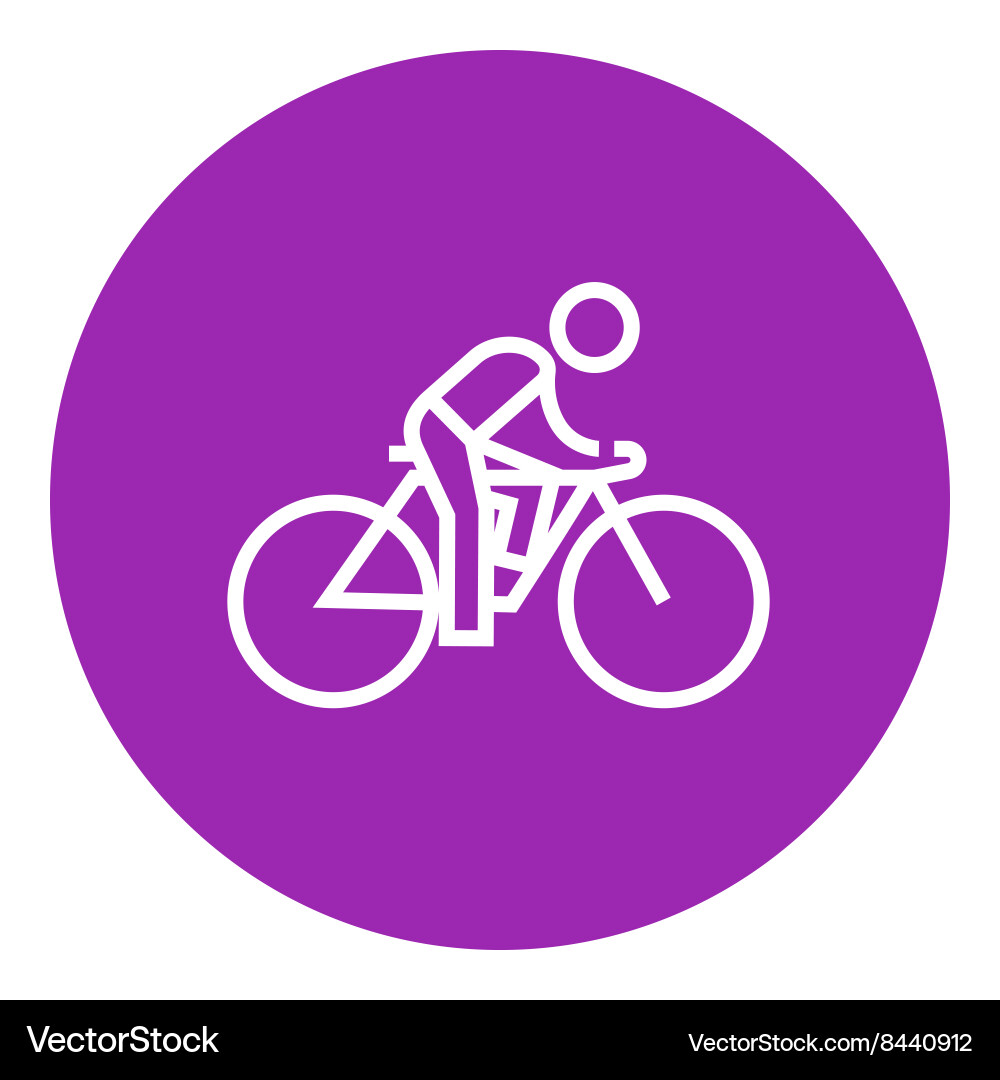 Man riding bike line icon Royalty Free Vector Image