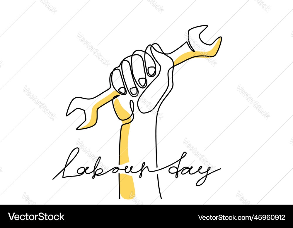 One continuous line drawing of the masters hand Vector Image
