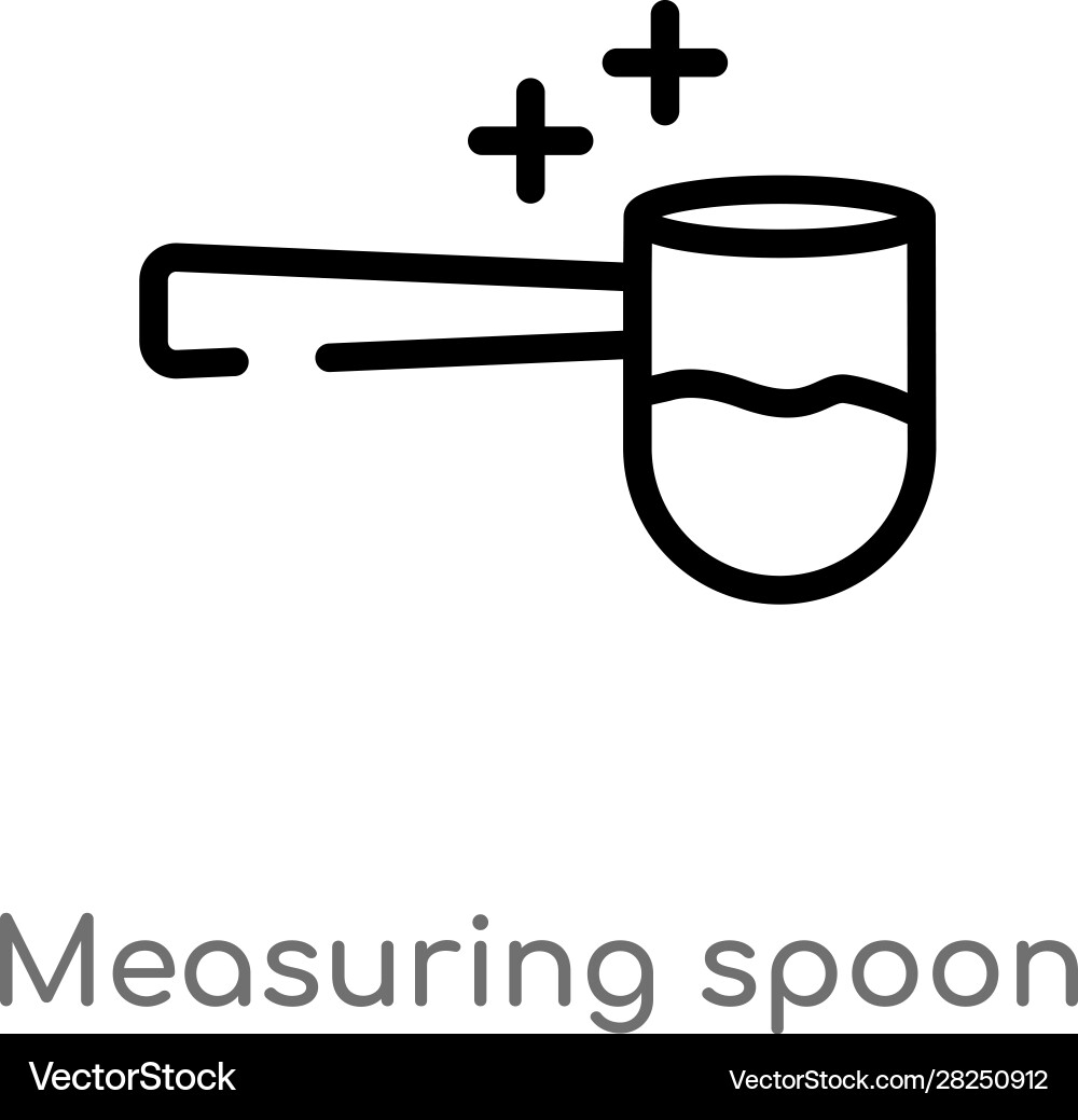 Outline measuring spoon icon isolated black Vector Image