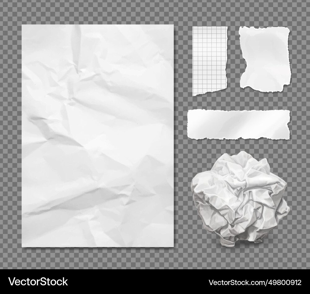 Paper texture crumpled white damaged paper Vector Image