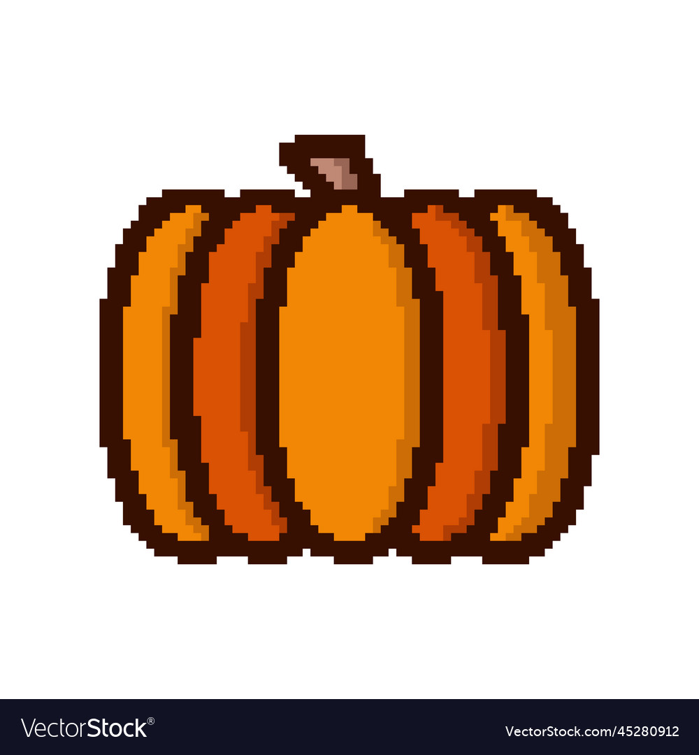 Pixel art icon art pumpkin icon cute Royalty Free Vector