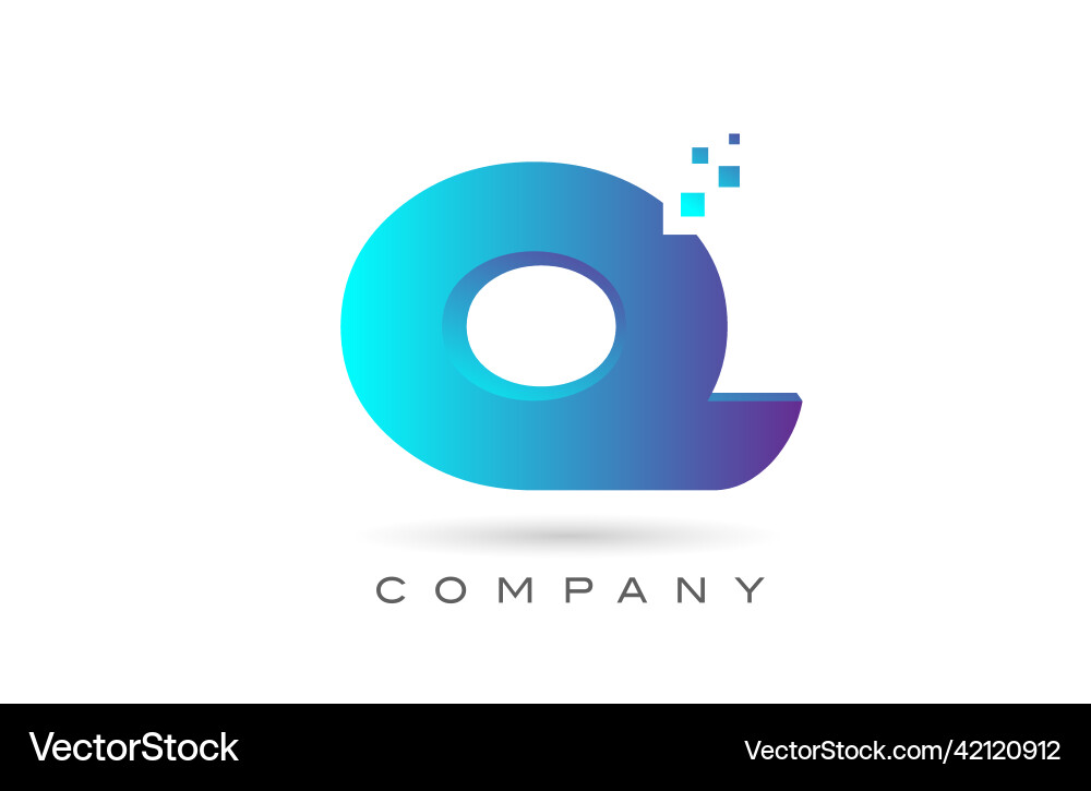 Q alphabet letter logo icon design with blue dot Vector Image