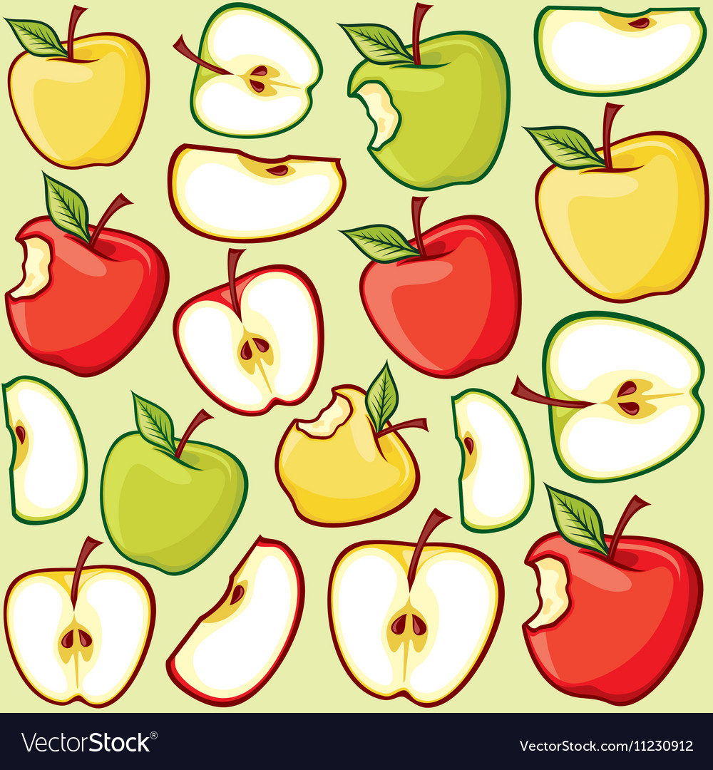 Seamless apple pattern Royalty Free Vector Image