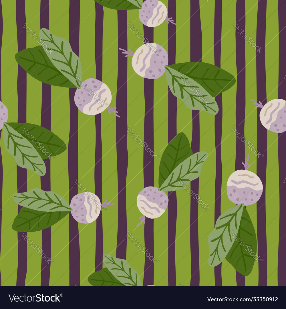 Seamless random pattern with radish simple Vector Image