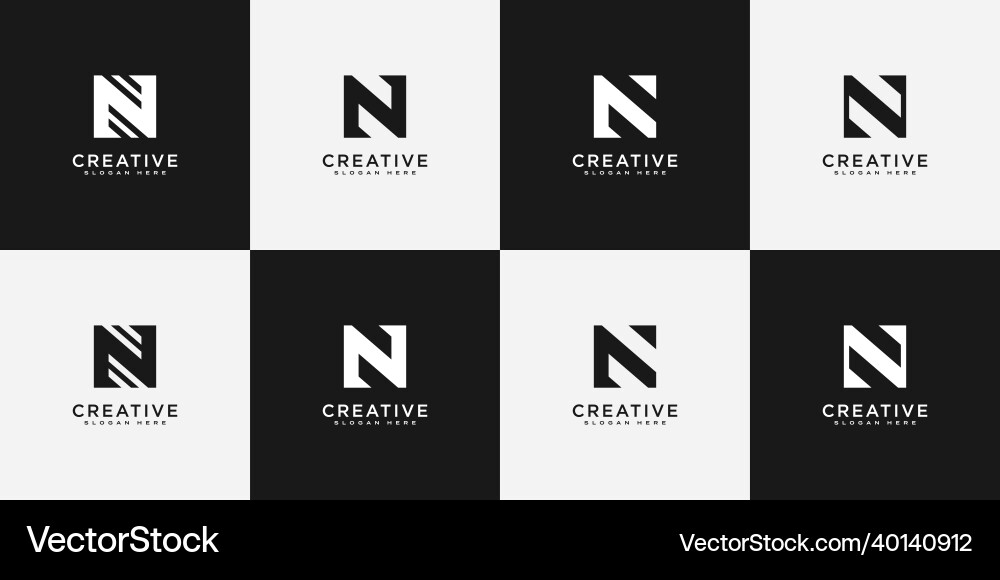 Set of initial letter n abstract logo template Vector Image