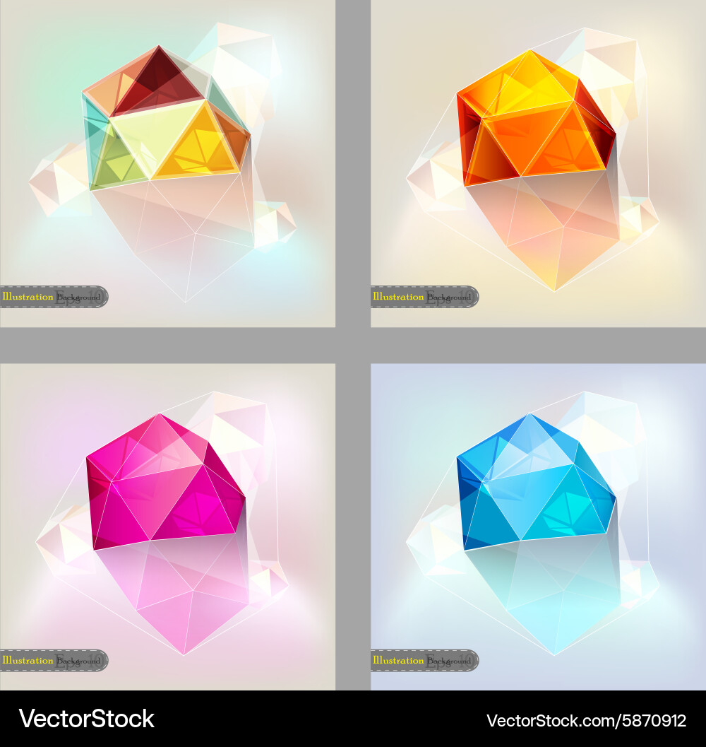 Set of polygonal geometric figures brochure Vector Image