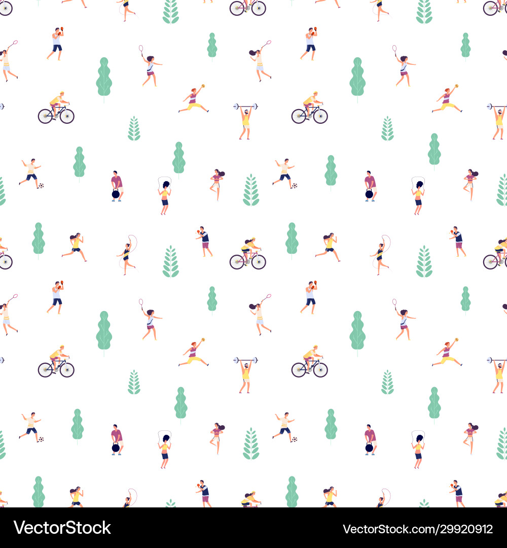 Sport people pattern people sporting street Vector Image