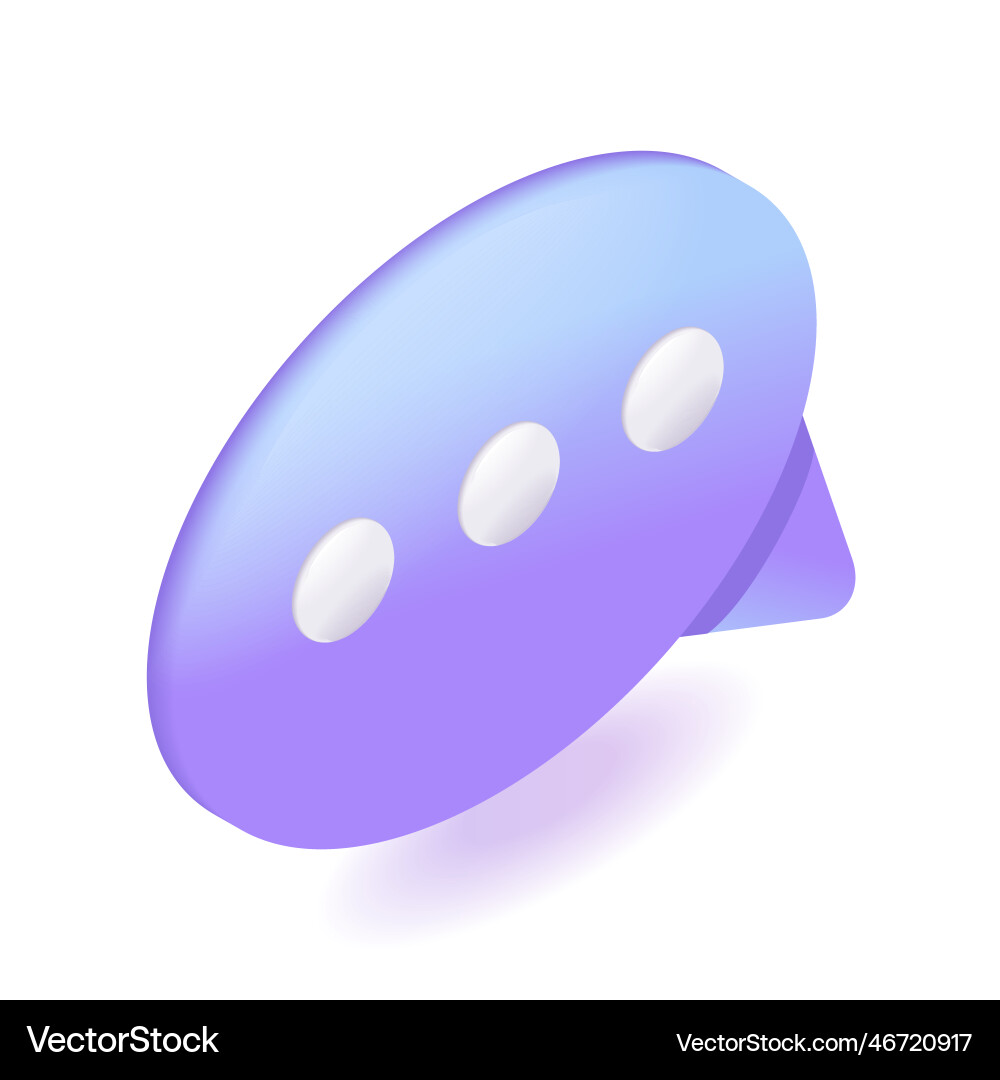 3d isometric cartoon icons violet blue speech Vector Image