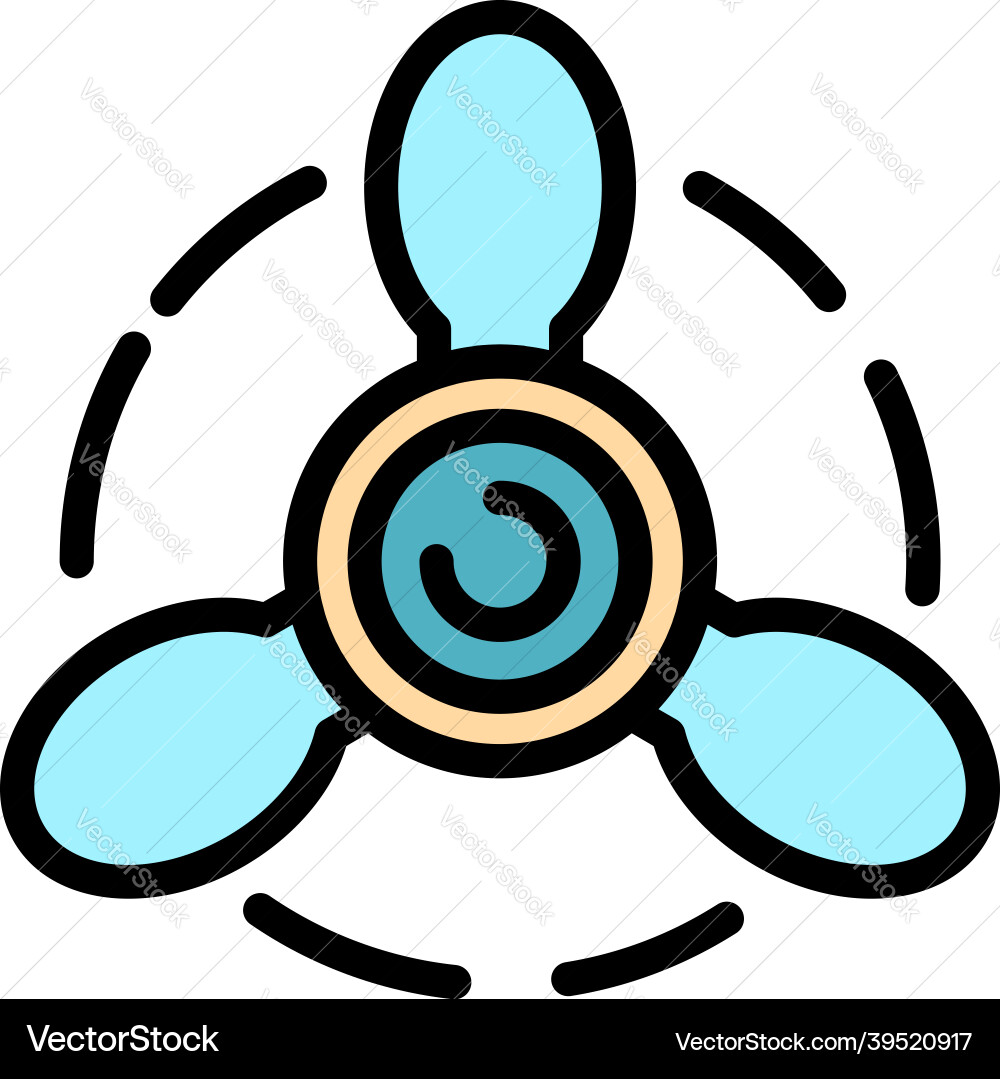 Airplane propeller front view icon color outline Vector Image