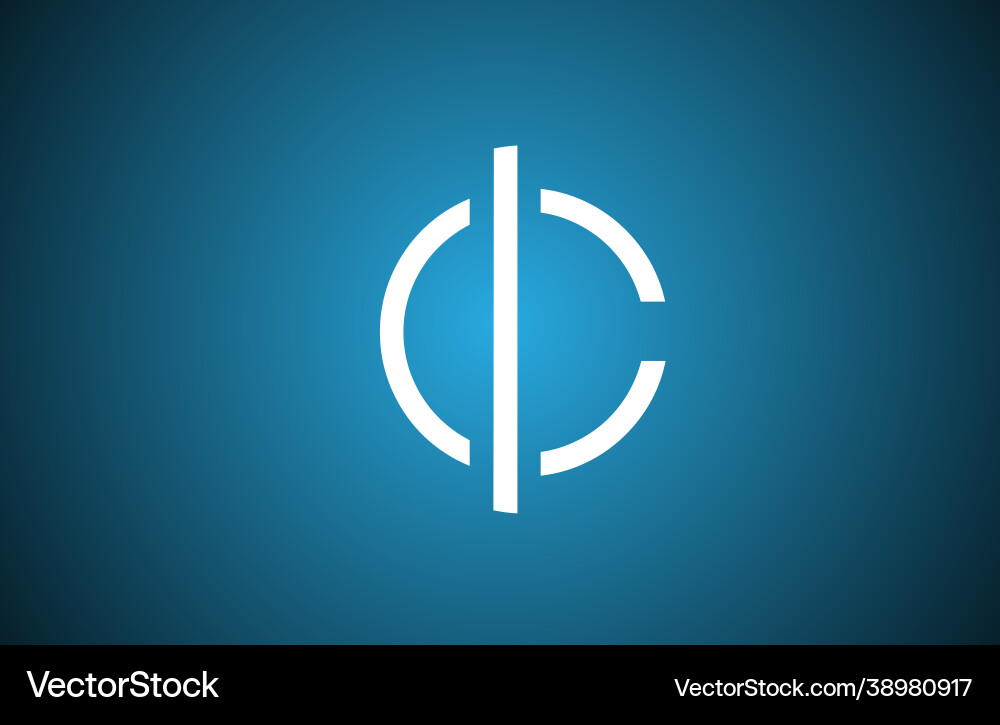 Blue white c line alphabet letter icon logo Vector Image