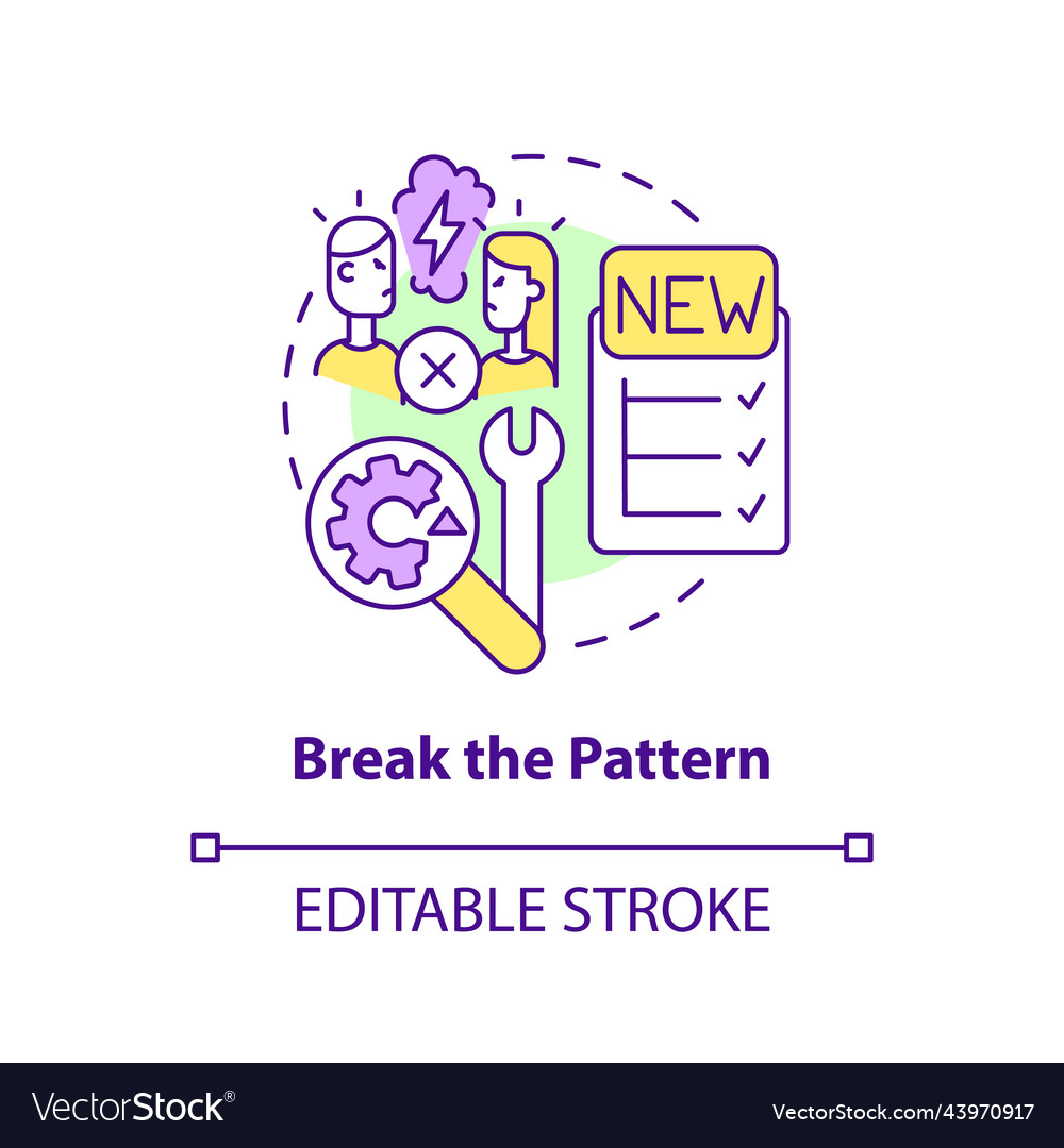 Break pattern concept icon Royalty Free Vector Image