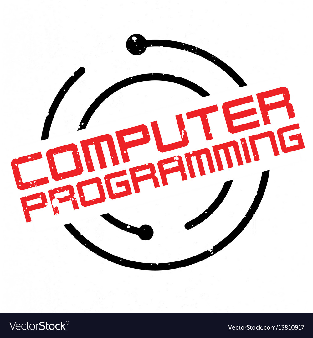 Computer programming rubber stamp Royalty Free Vector Image