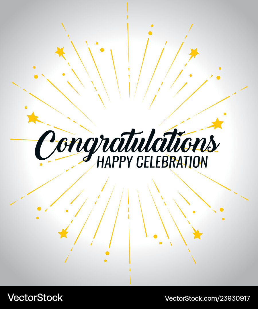 Congratulation happy event celebration with stars Vector Image