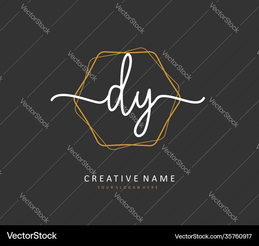 Dy initial letter handwriting and signature logo Vector Image