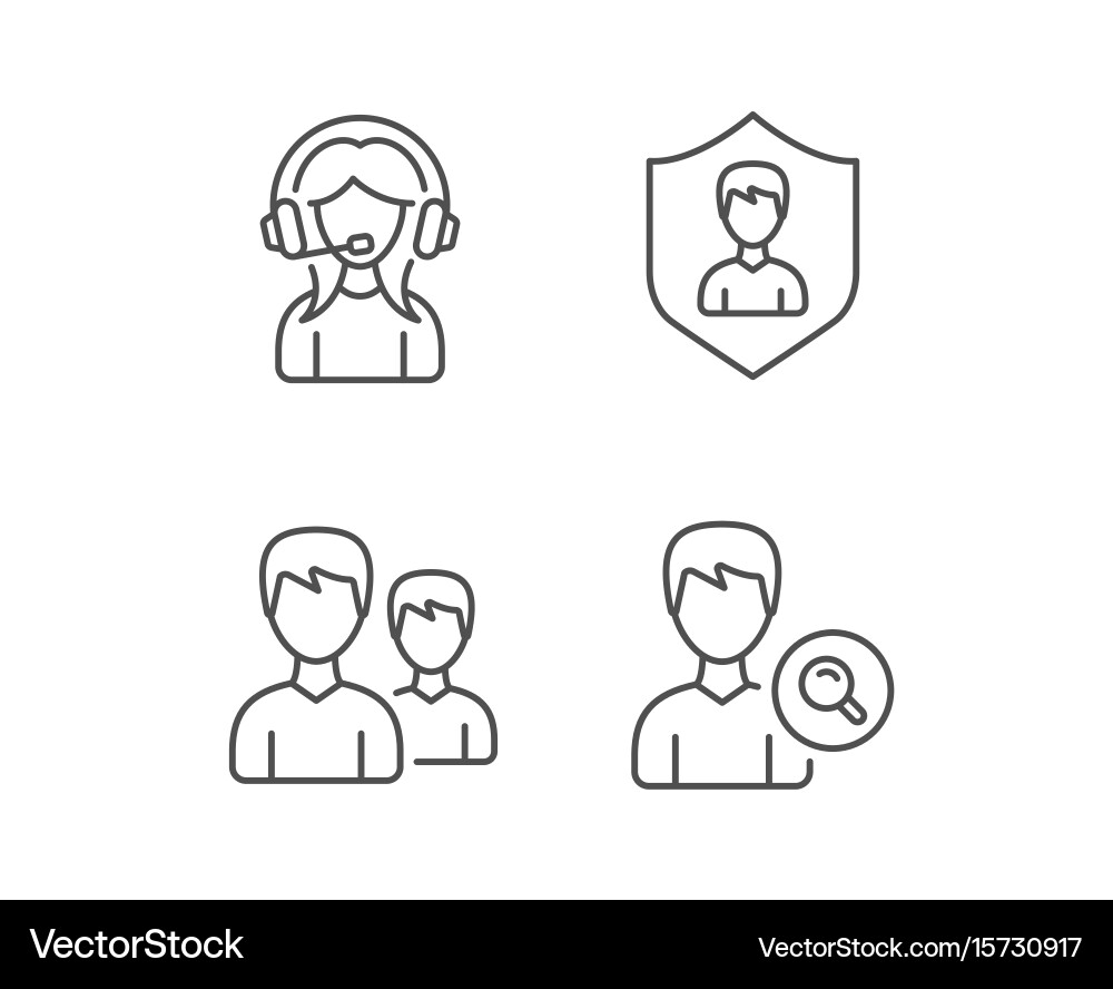 Female support group and search profile icons Vector Image