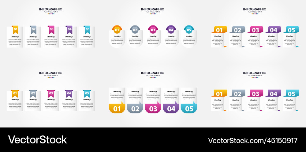 Flat design infographics set for advertising in Vector Image