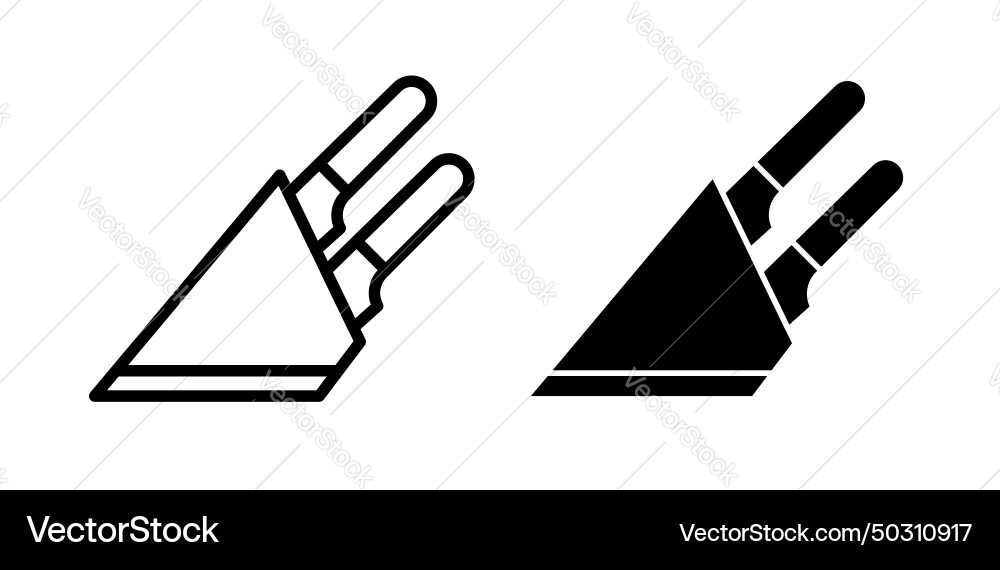 Kitchen knife block icon set chefs and butcher Vector Image
