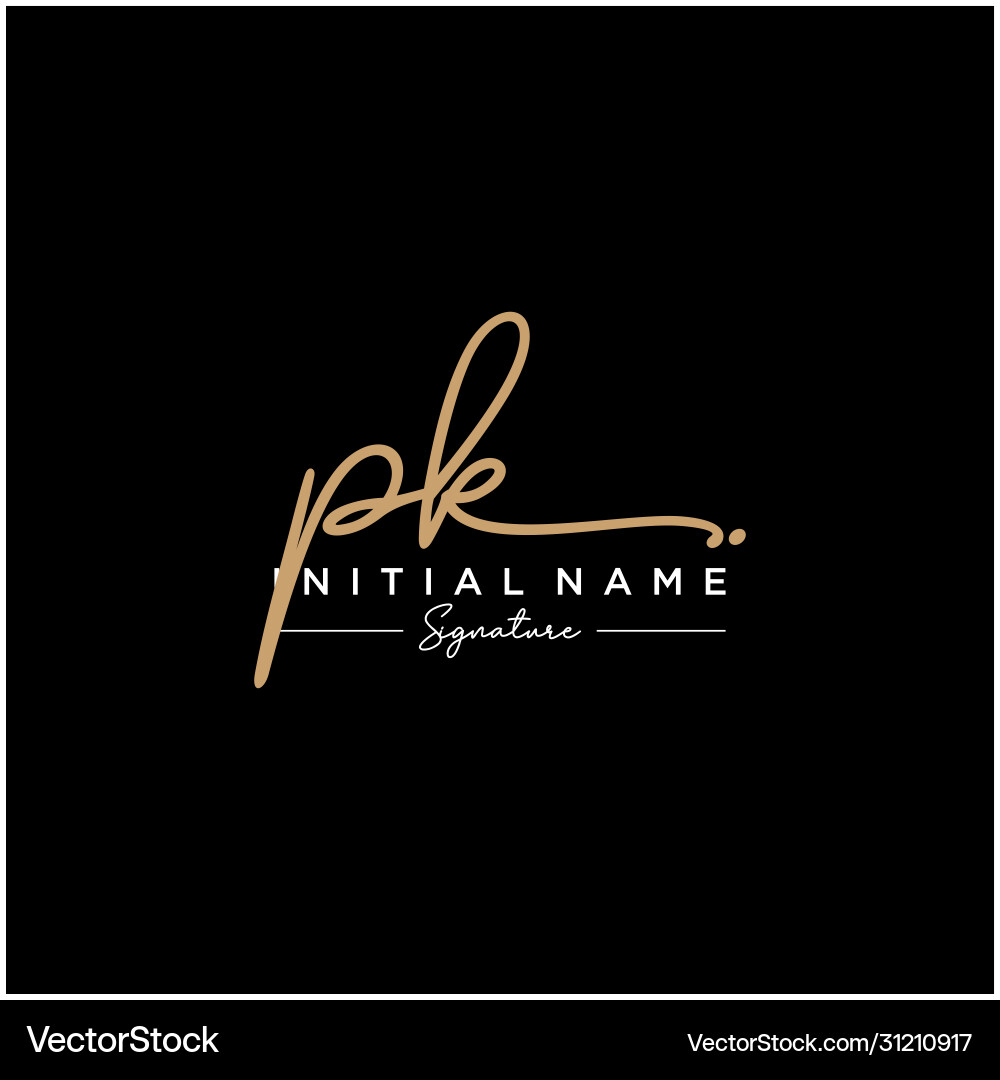 Letter pk signature logo template Royalty Free Vector Image