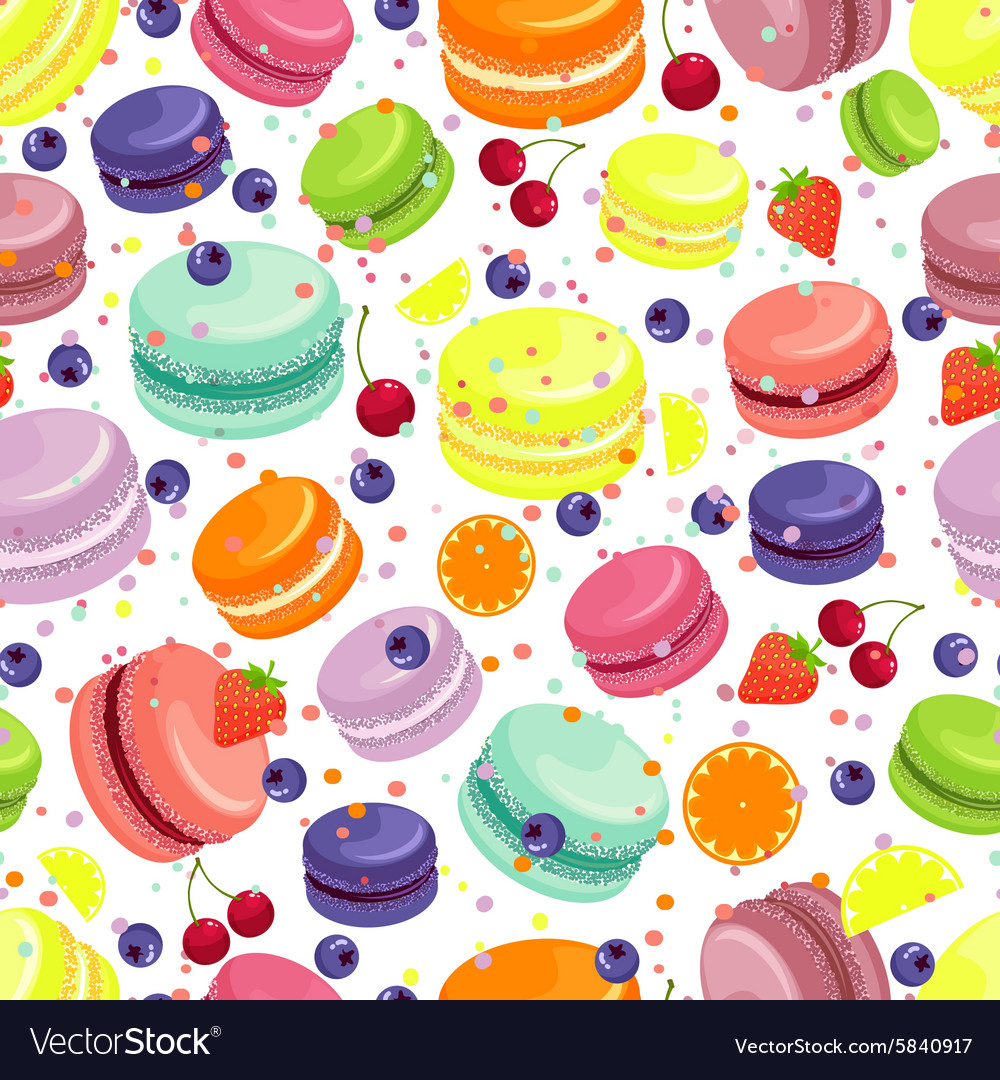 Macaroons seamless pattern Royalty Free Vector Image