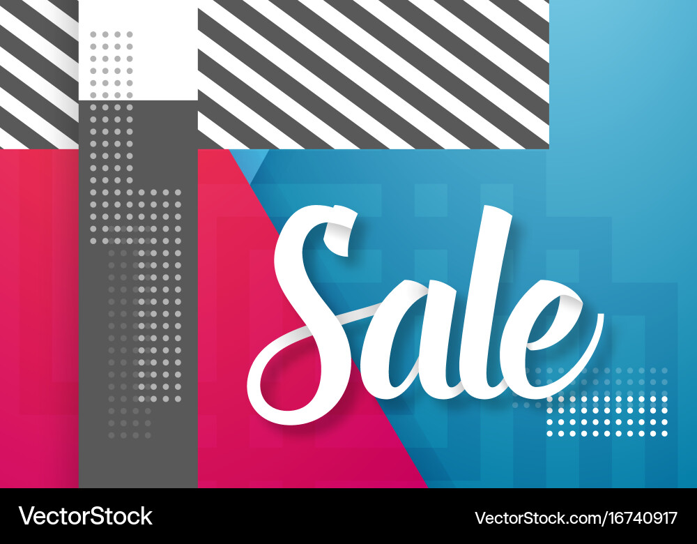 Sale paper lettering template modern Royalty Free Vector