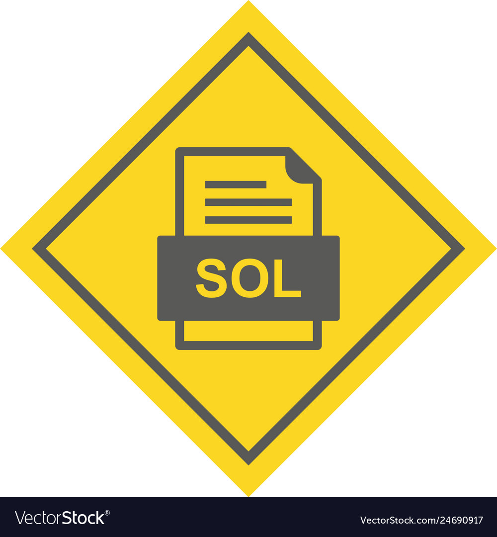Sol file document icon Royalty Free Vector Image