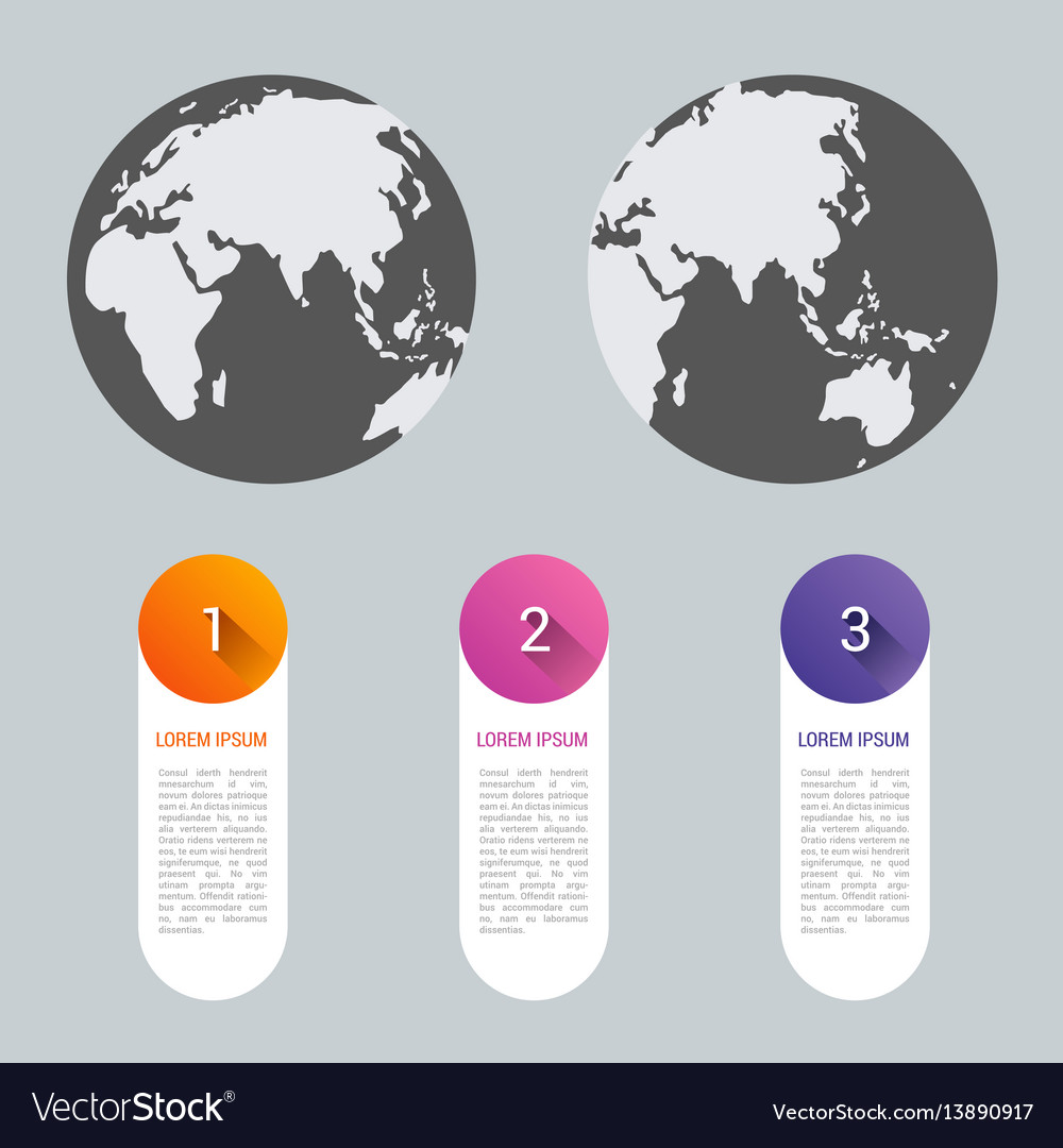 World Map Pointer Marks Icon Flat Web Sign Symbol Vector Image