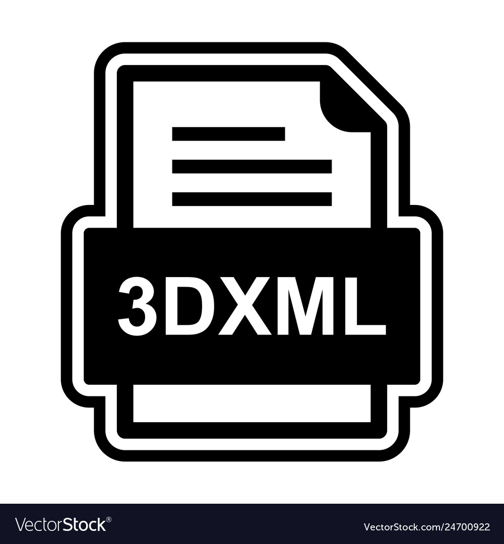 3dxml file document icon Royalty Free Vector Image