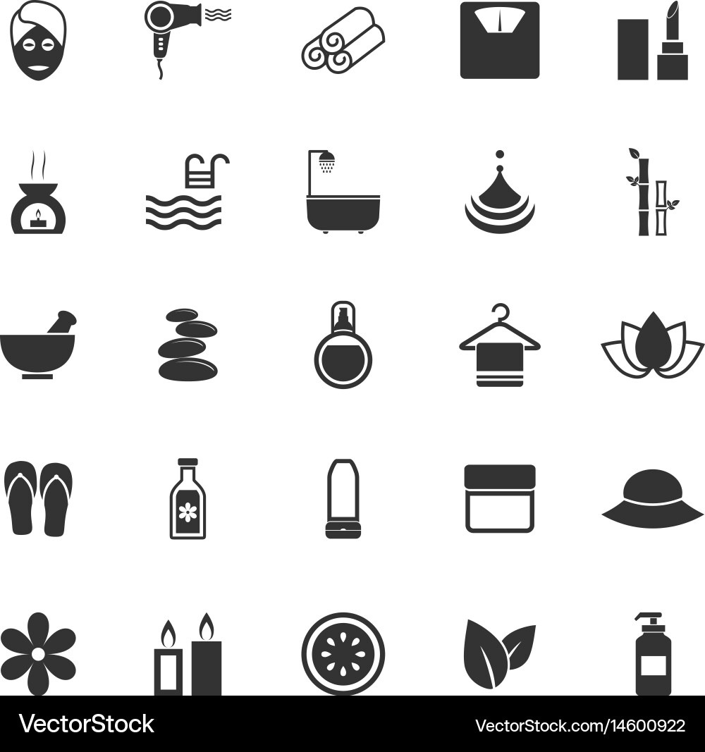Beauty icons on white background Royalty Free Vector Image