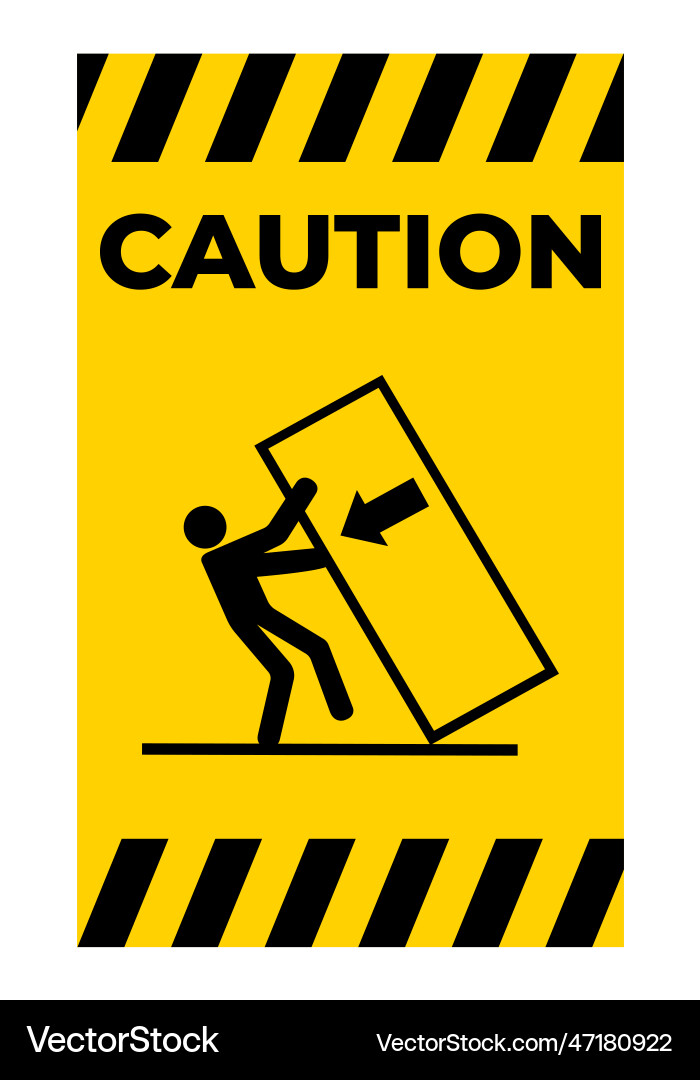 Body crush tip over hazard symbol sign isolate Vector Image