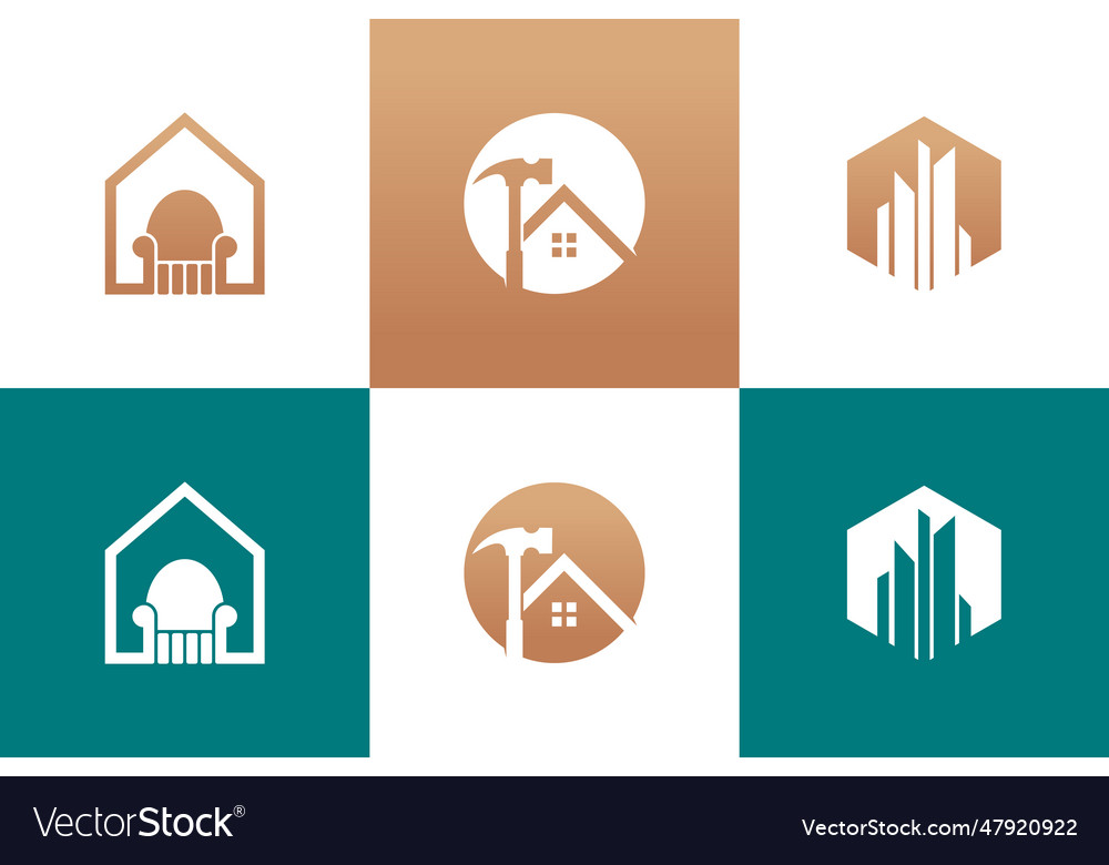 Building and house logo design collection Vector Image