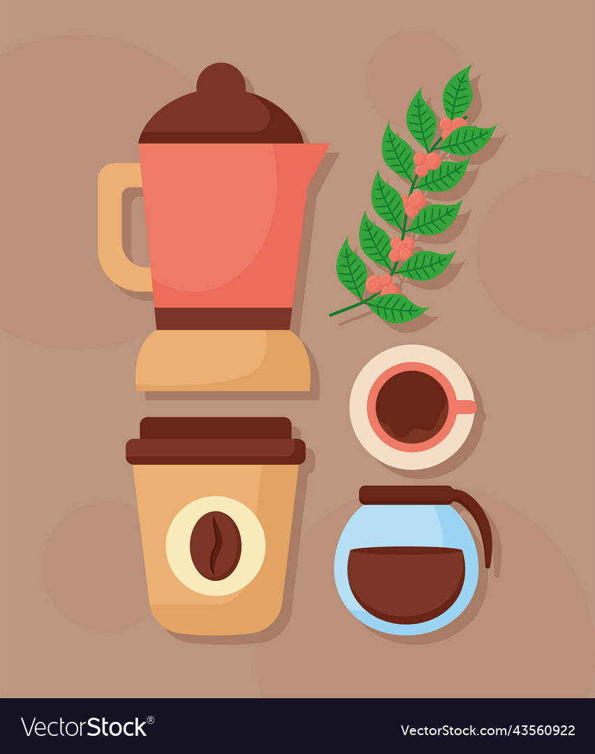 Coffee methods icons set Royalty Free Vector Image